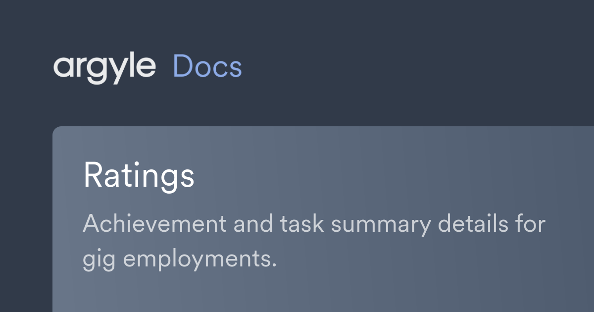 Ratings | Argyle Docs Ratings | Argyle Docs